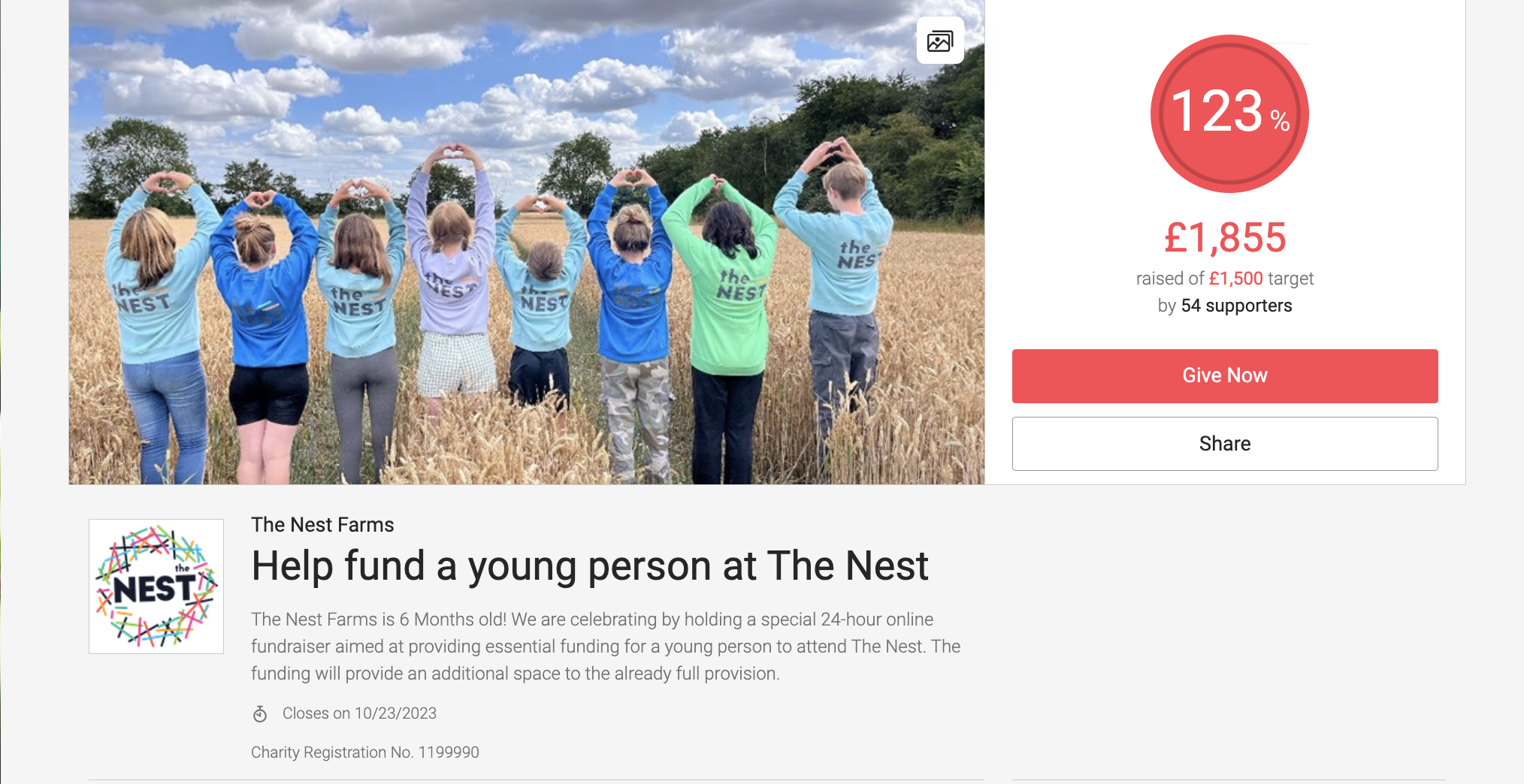 Fundraiser Target Smashed! | The Nest Farms